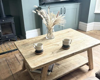 Rustic Coffee Table / Vintage Wood Coffee Table / Reclaimed Wooden ...