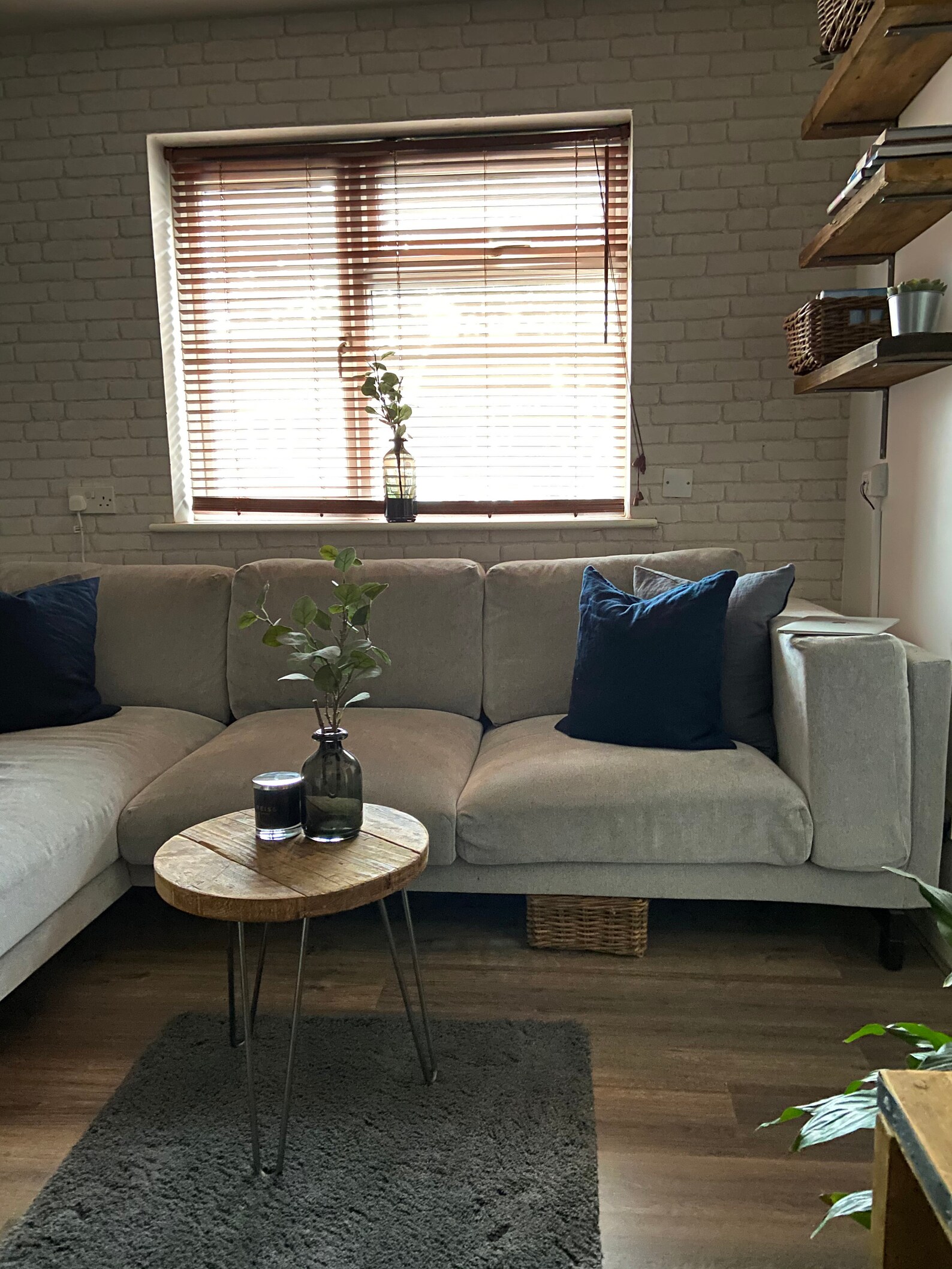 NORTHAM Rustic Round Coffee Table With Industrial Legs for - Etsy UK