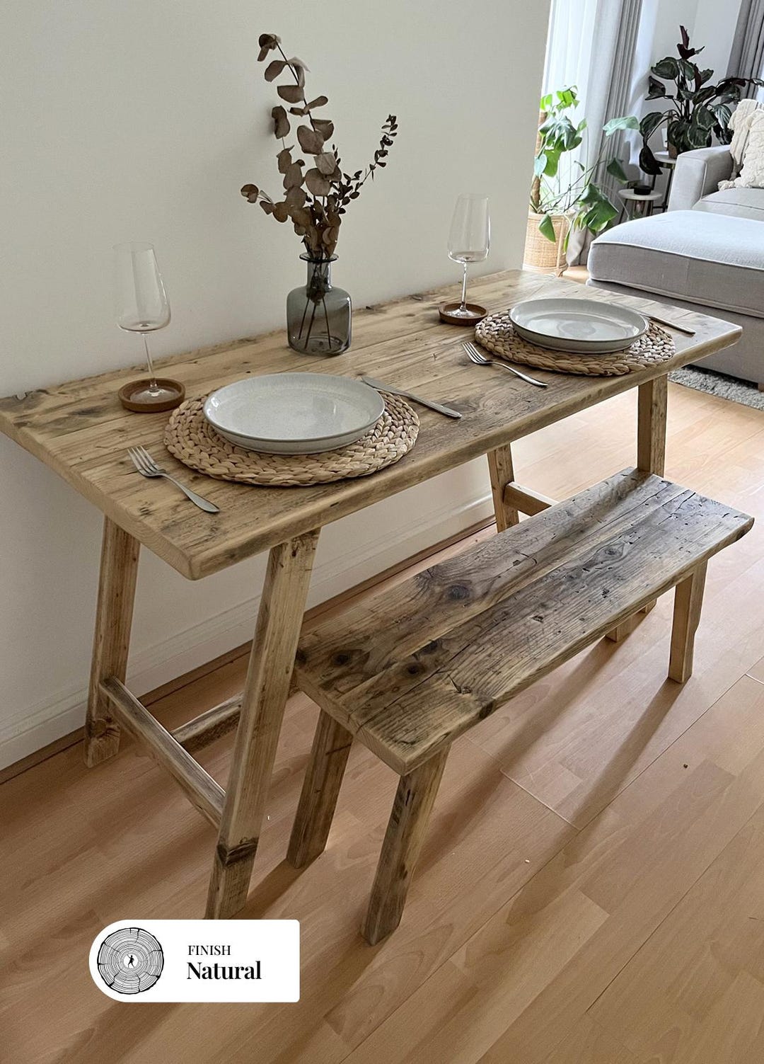 Rustic Dining Table - Reclaimed Wood Handmade Farmhouse Table-garden ...