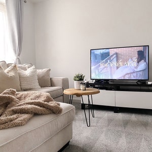 NORTHAM Rustic Round Coffee Table With Industrial Legs for - Etsy UK