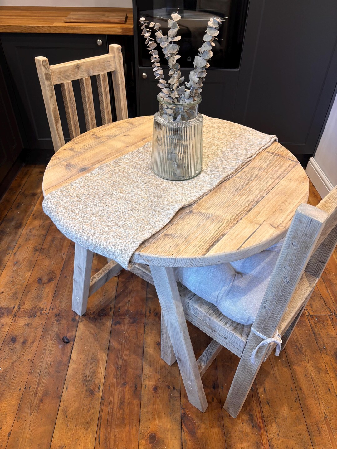 Rustic Round Dining Table- Solid Reclaimed Wood Round Table- for Indoor ...