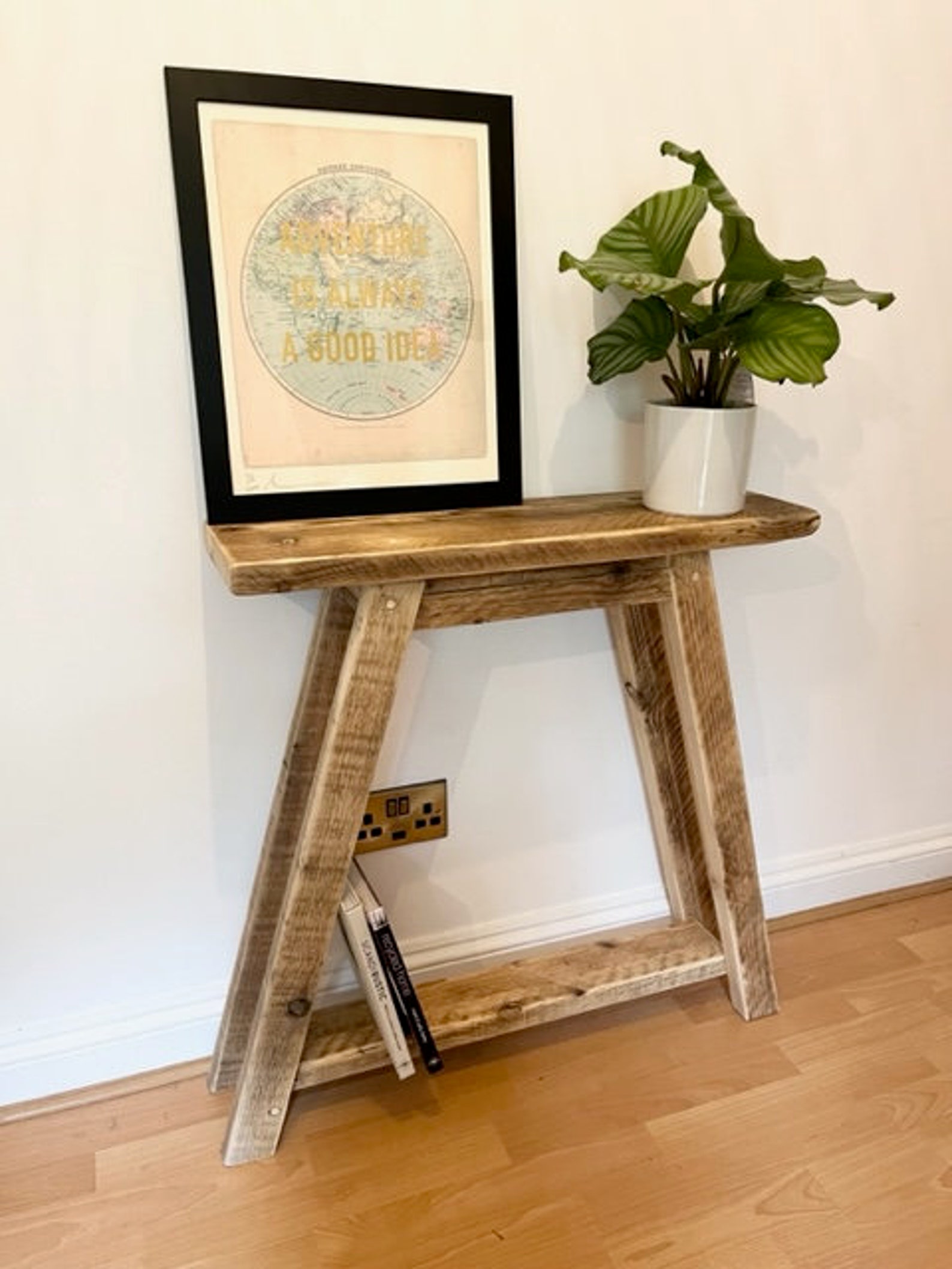 Rustic Console Table-rustic Side Table-reclaimed Wood Narrow Hallway ...