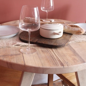 Rustic Round Dining Table- Solid Reclaimed Wood Round Table- for Indoor ...