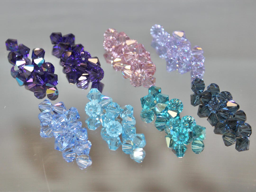 Article 5301 Swarovski Crystal 8mm Bicone Shaped Beads, 8 Purple & Blue ...