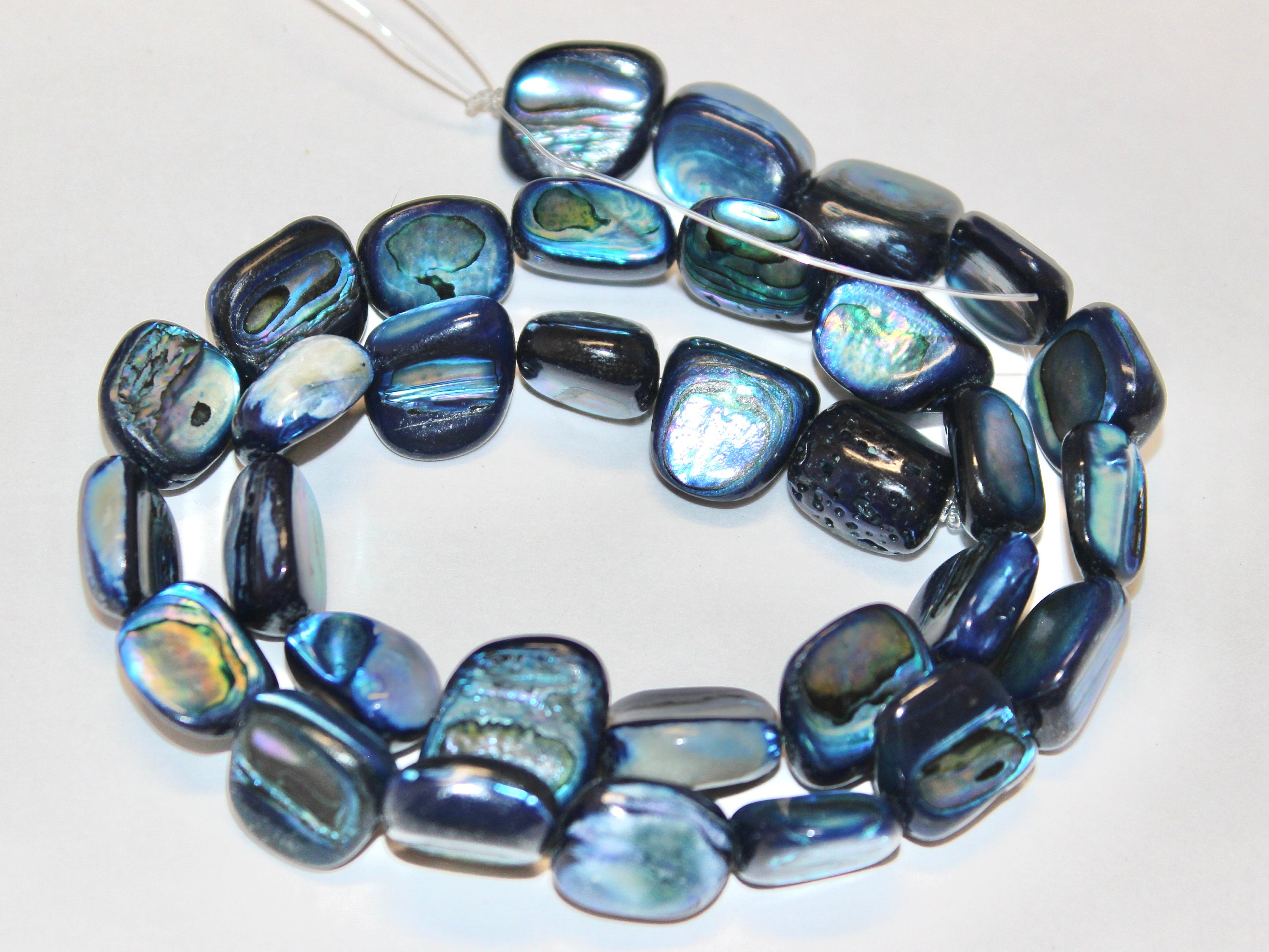 Paua Shell Nugget Beads 16 Inch Strand Sold by the Single - Etsy