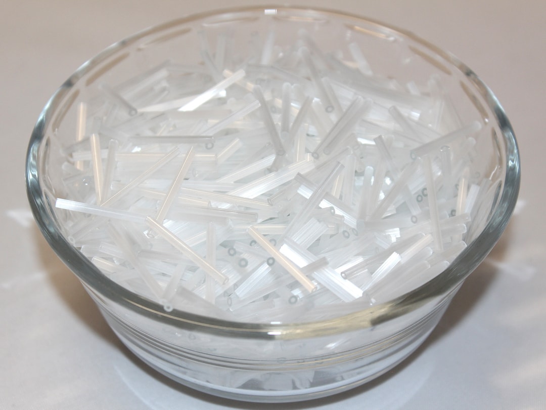 BULK 25mm Straight Czech Bugle Bead, White Satin, Sold by the 1/4 Kilo ...