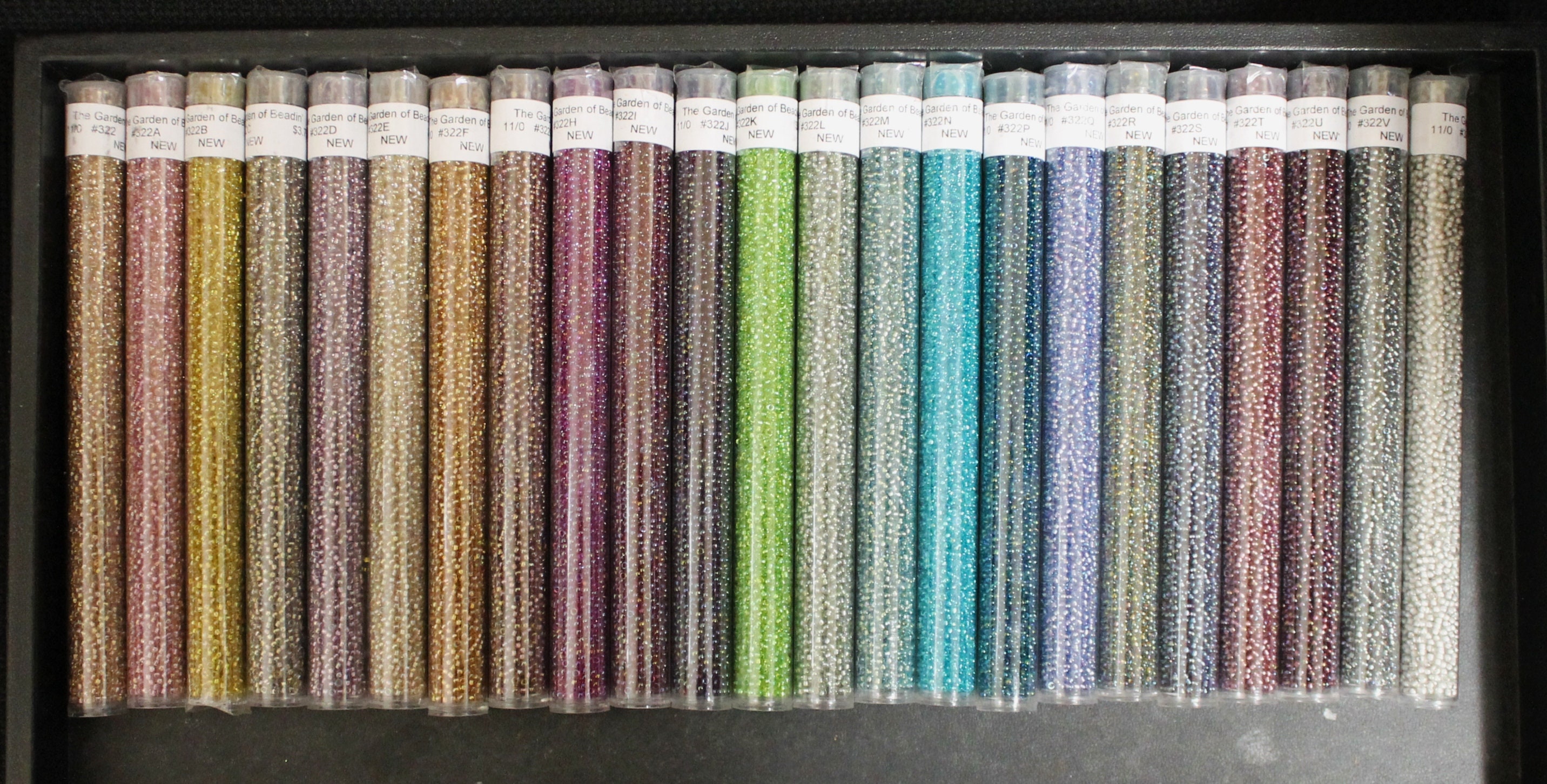 11/0 Miyuki Japanese Shimmer Lined AB Variety Pack, 23 Colors, 1 Ounce ...