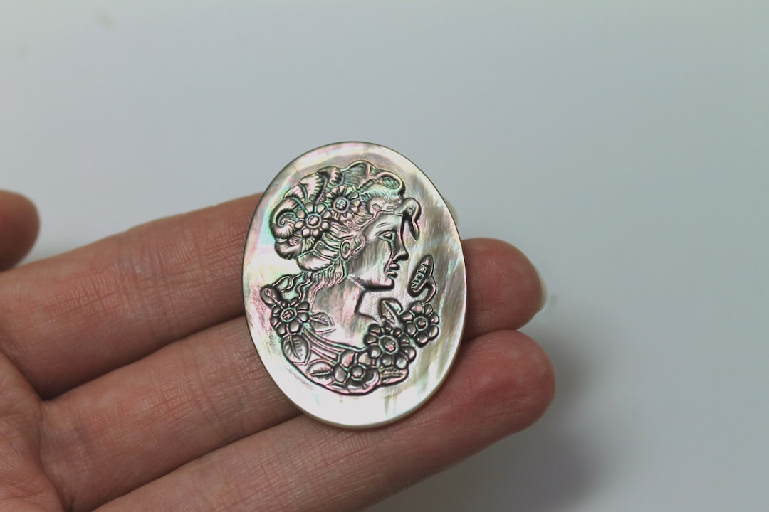 30x40mm Carved Abalone Shell Cameo - Etsy