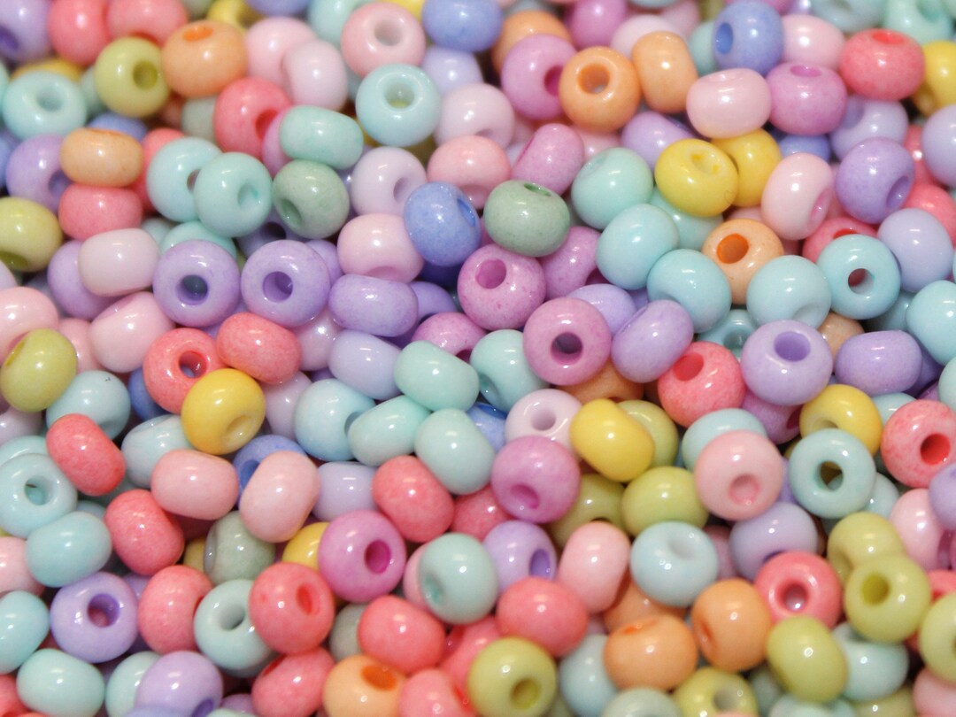 BULK Taffylicious 6/0 Pastel Tint Mix, Czech Glass Seed Beads, Sold by ...