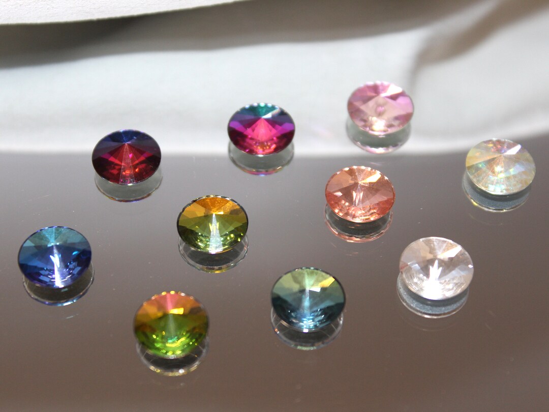 Vintage 10mm Preciosa Rivoli MAXIMA Flatback Rhinestones, 10 Colors to ...