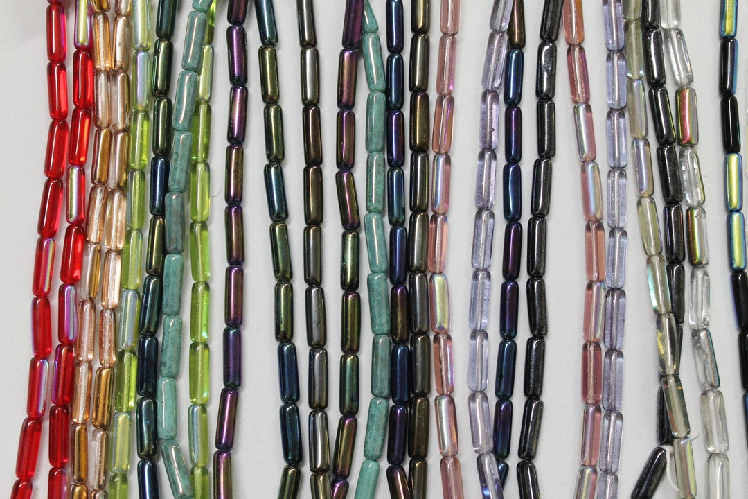 4x14mm Czech Tube Beads, Special Colors, 16 Colors to Choose From, Sold ...