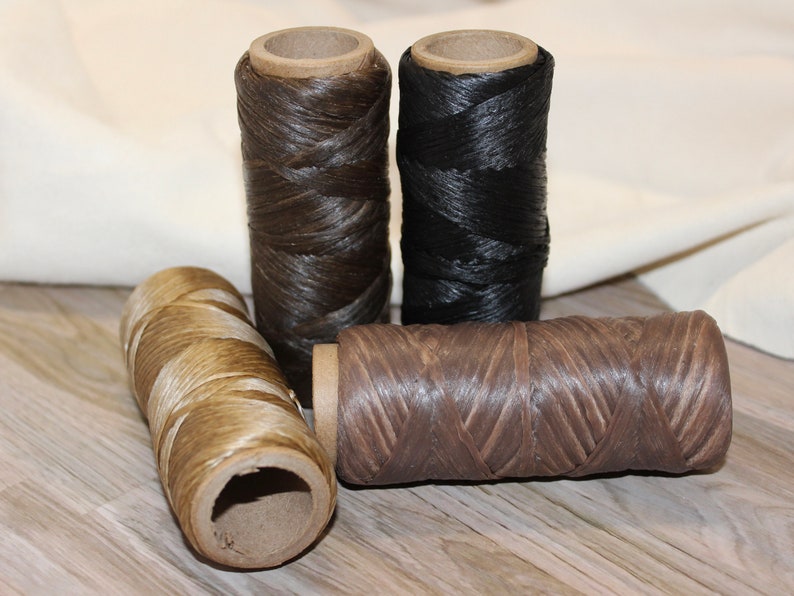 1 Ounce Spool Artificial Sinew, 4 Color Options, Waxed Beading Thread ...