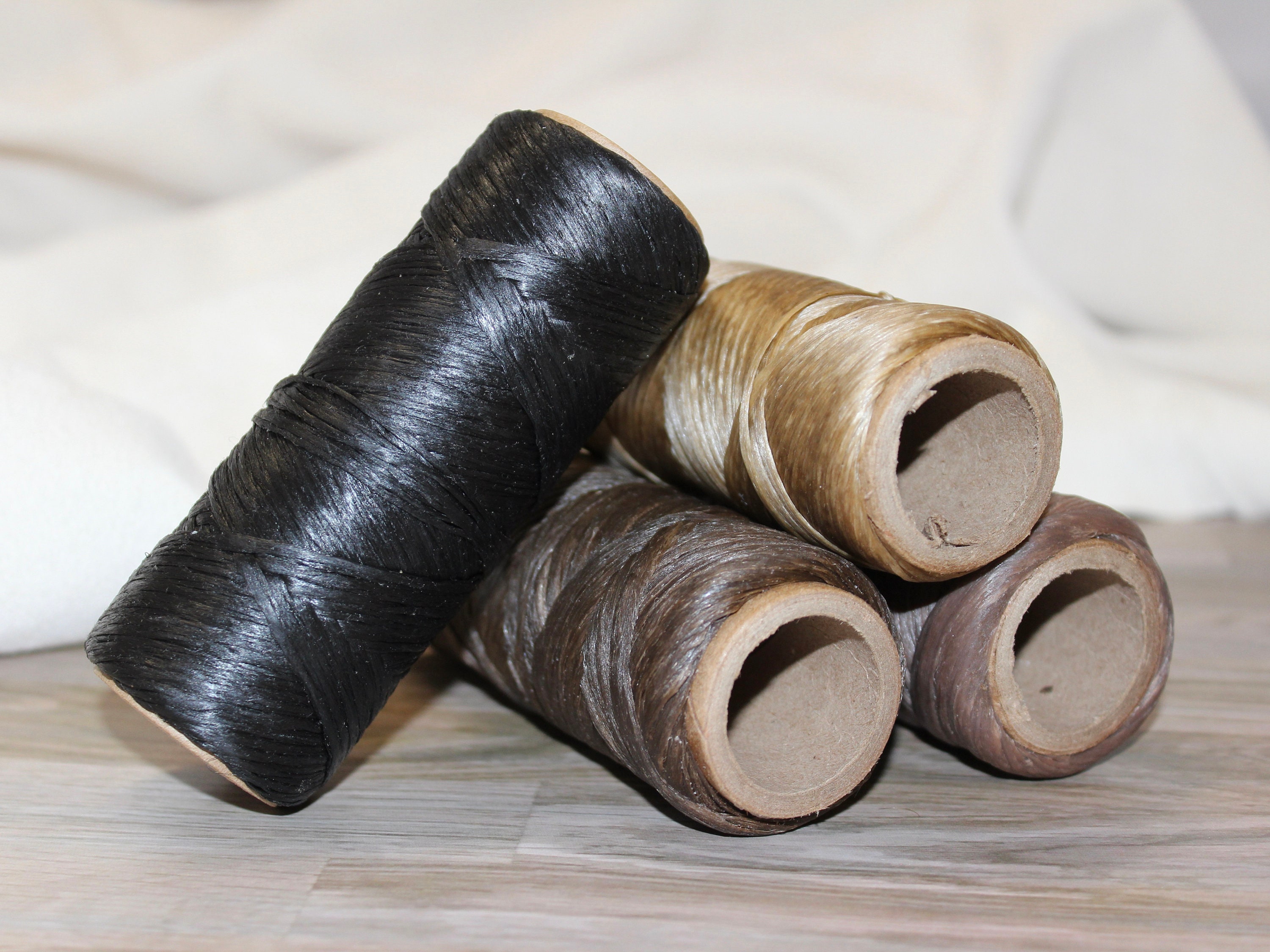 1 Ounce Spool Artificial Sinew, 4 Color Options, Waxed Beading Thread ...