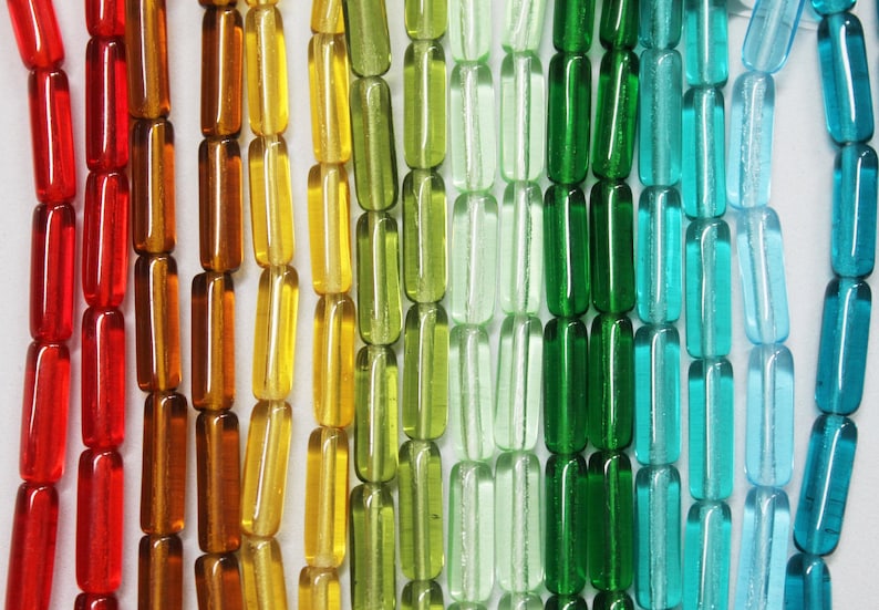 4x14mm Czech Tube Beads, Basic Color Palette, Choose Your Color, 25 ...