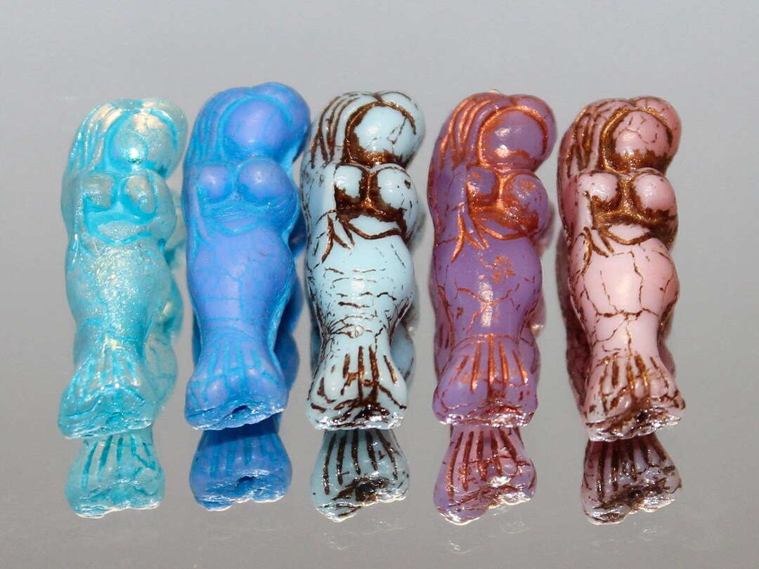Czech Glass Mermaid Beads, 5 Amazing Colors, Sold by the 6 Pieces - Etsy