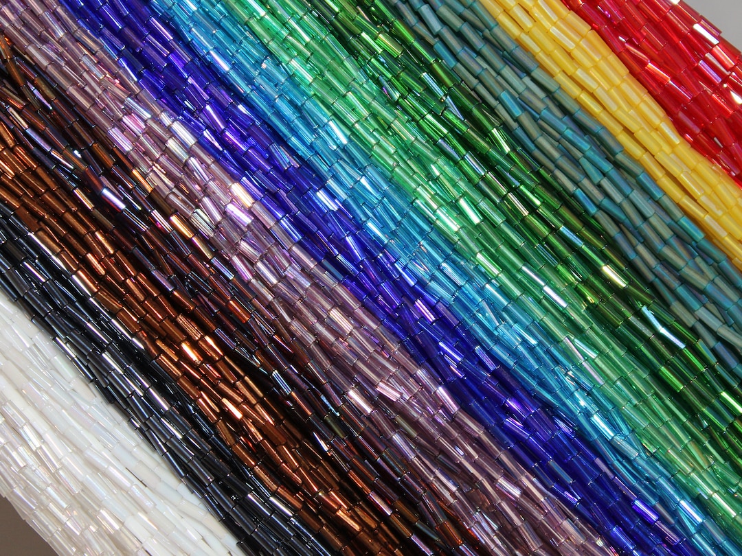 5mm #2 Czech Bugle Bead Iridescent Collectors Pack, 13 Hanks in 13 ...