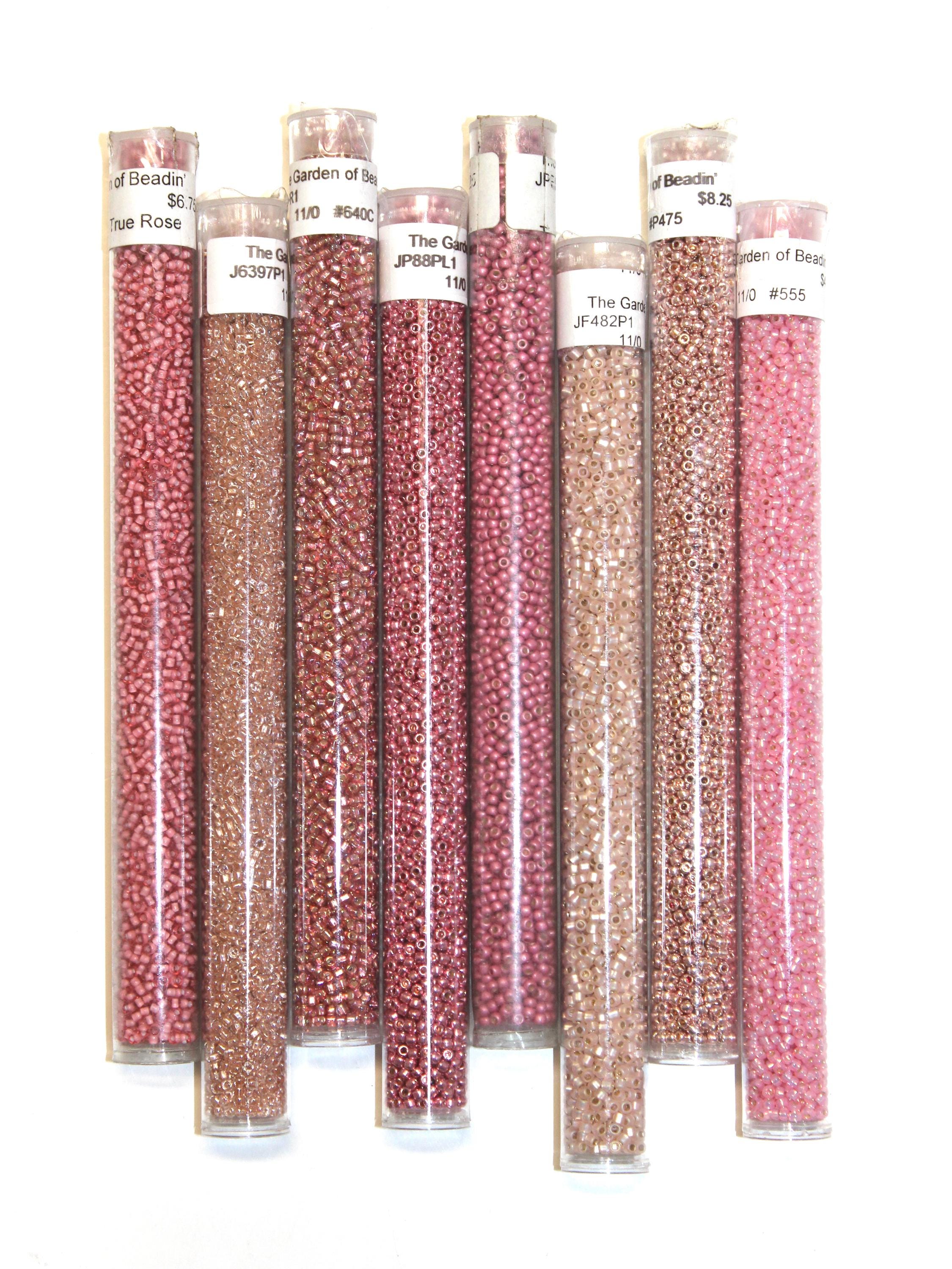 11/0 Rose Japanese Seed Bead Mini Pack, 8 Colors Included, 1 Ounce Tube ...