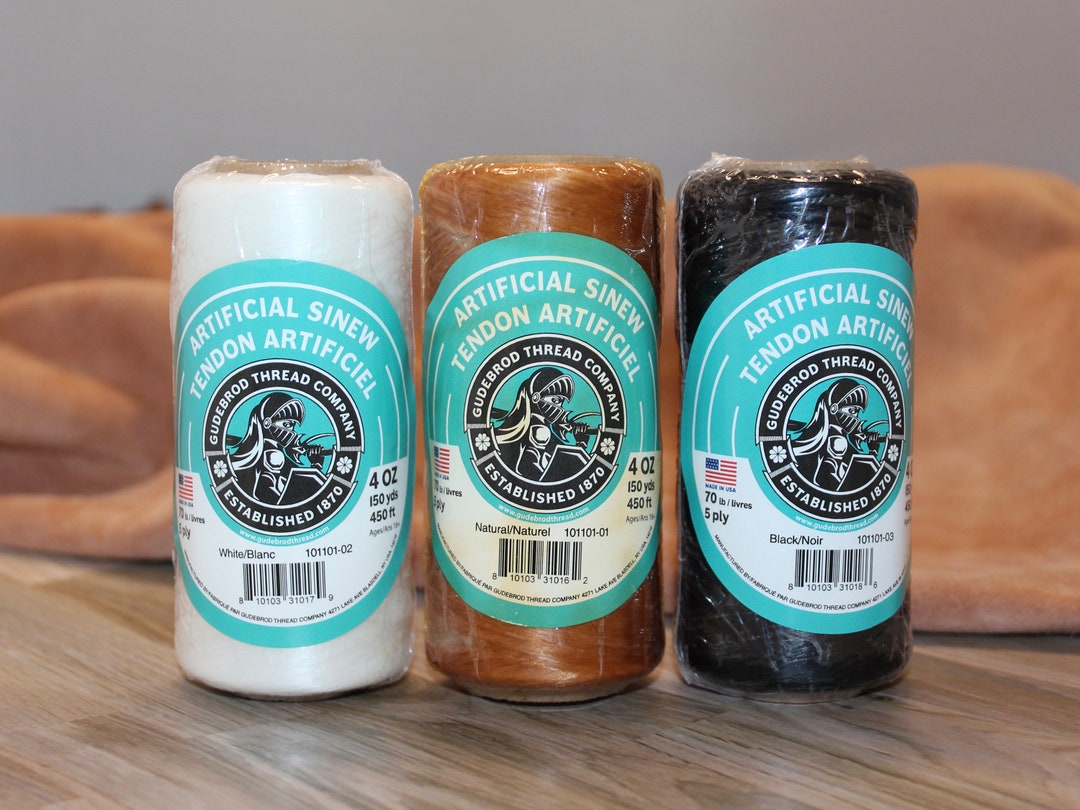 4 Ounce Spool, Artificial Sinew Thread, 3 Color Options, Waxed Beading ...