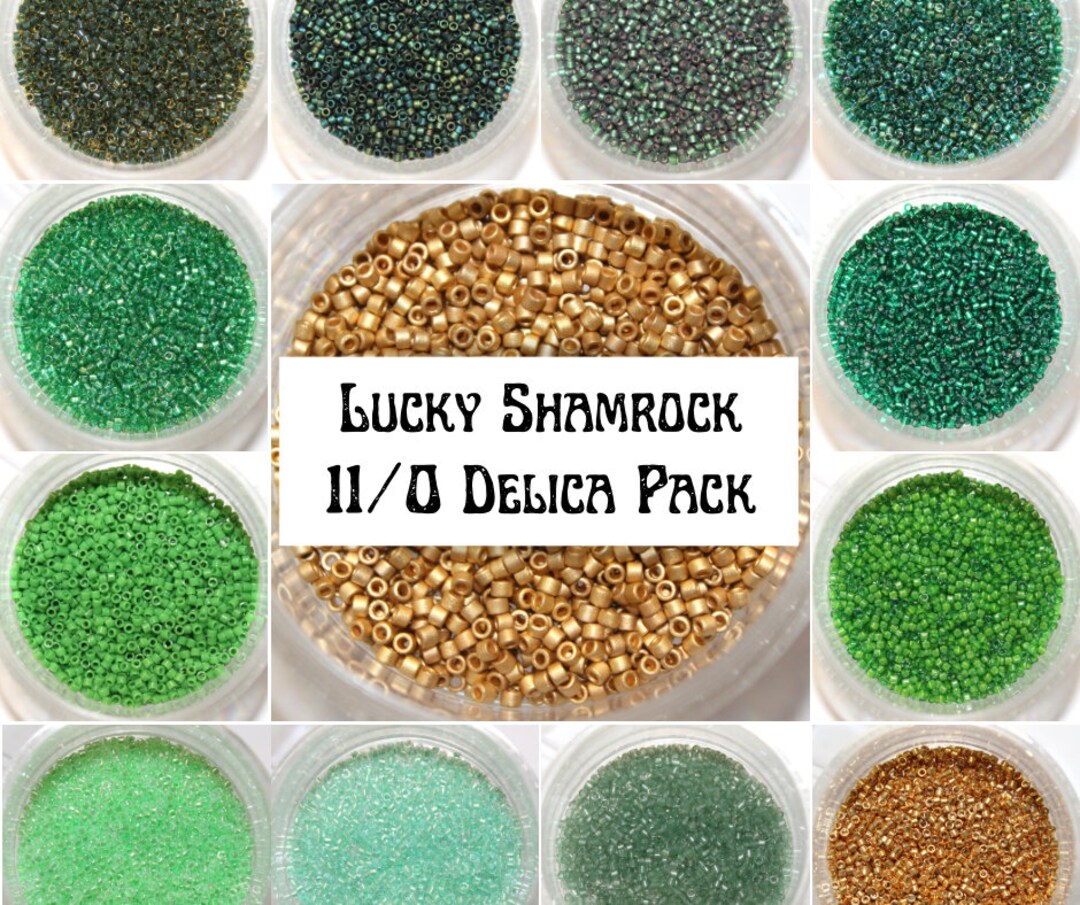 Lucky Shamrock Variety Pack, 11/0 Miyuki Delica Seed Beads, 8 Grams of ...