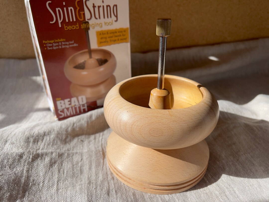 Wooden Bead Spinner With Needle, Large Sized, Bead Stringing Tool, Spin ...