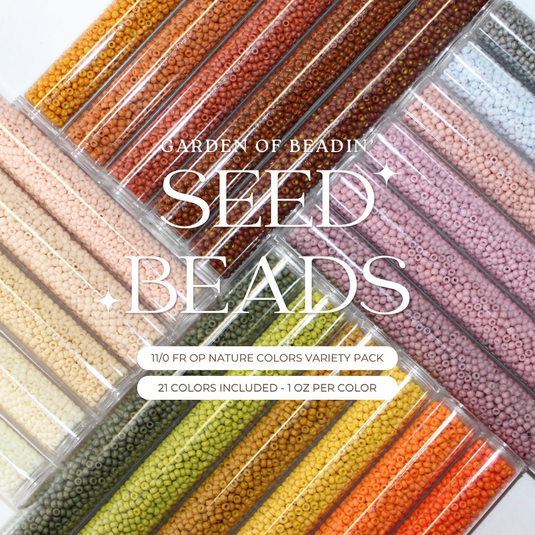 11/0 Japanese Seed Beads, Frosted Opaque Variety Pack, Nature Colors ...