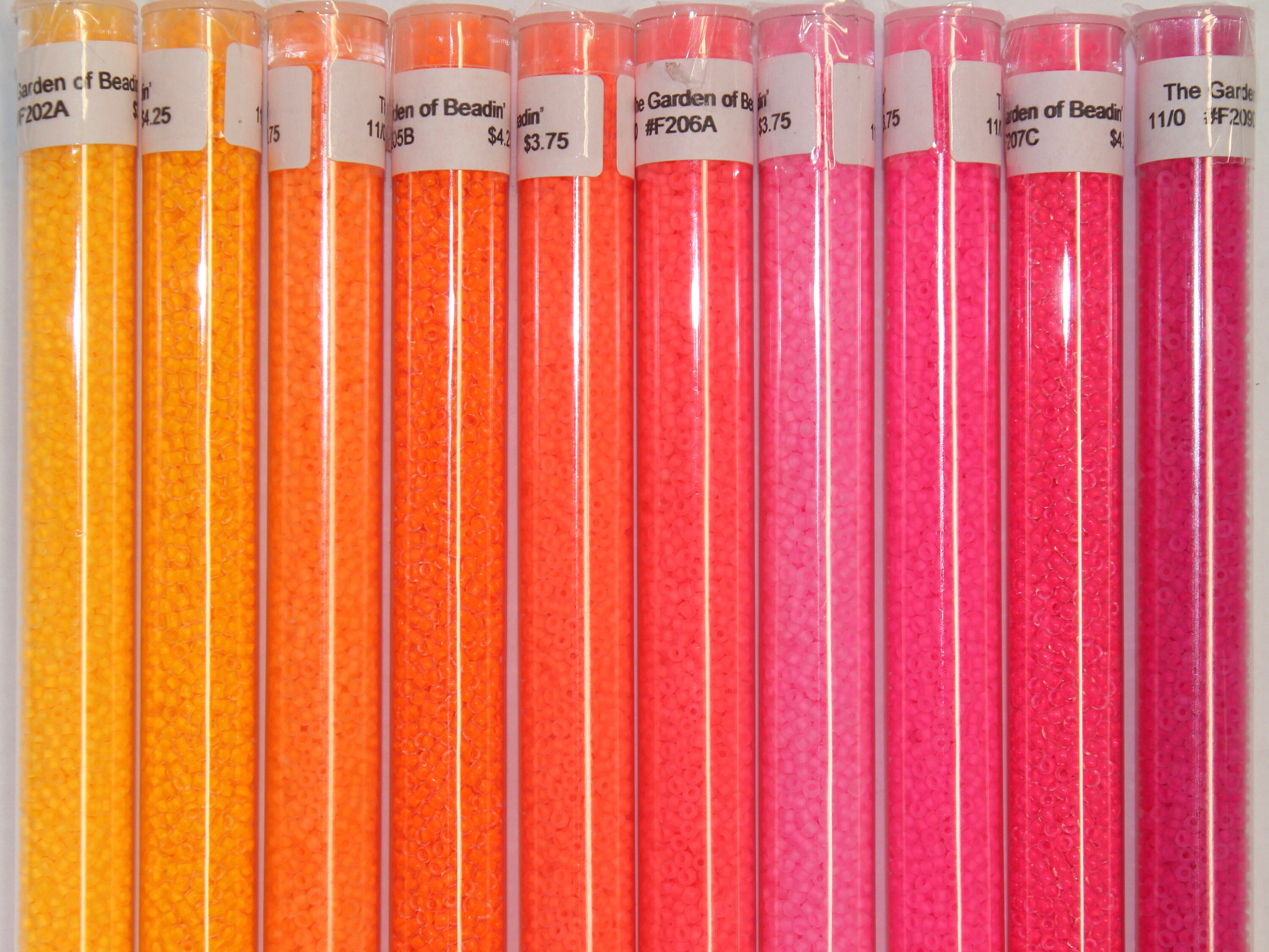 11/0 Japanese Frosted/matte Neon Lined Crystal Variety Pack, 20 Colors ...