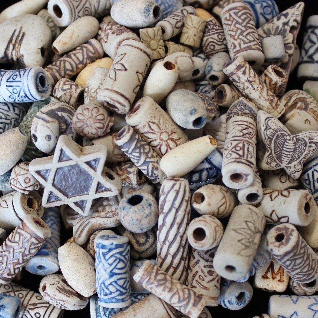 Peruvian High Fired Natural Tube Bead Mix, 275 Grams per Bag, Approx ...