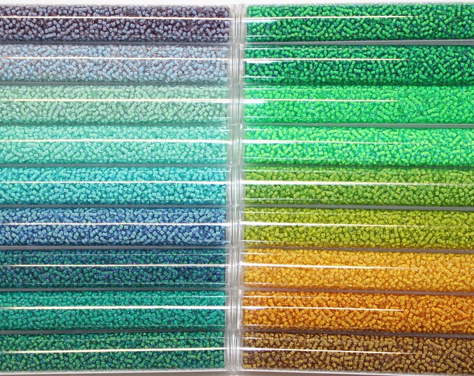 11/0 Miyuki Japanese Shimmer Lined AB Variety Pack, 23 Colors, 1 Ounce ...