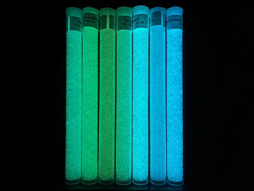 Japanese Glow in the Dark Seed Beads, Available in Size 11/0 or 8/0, 7 ...