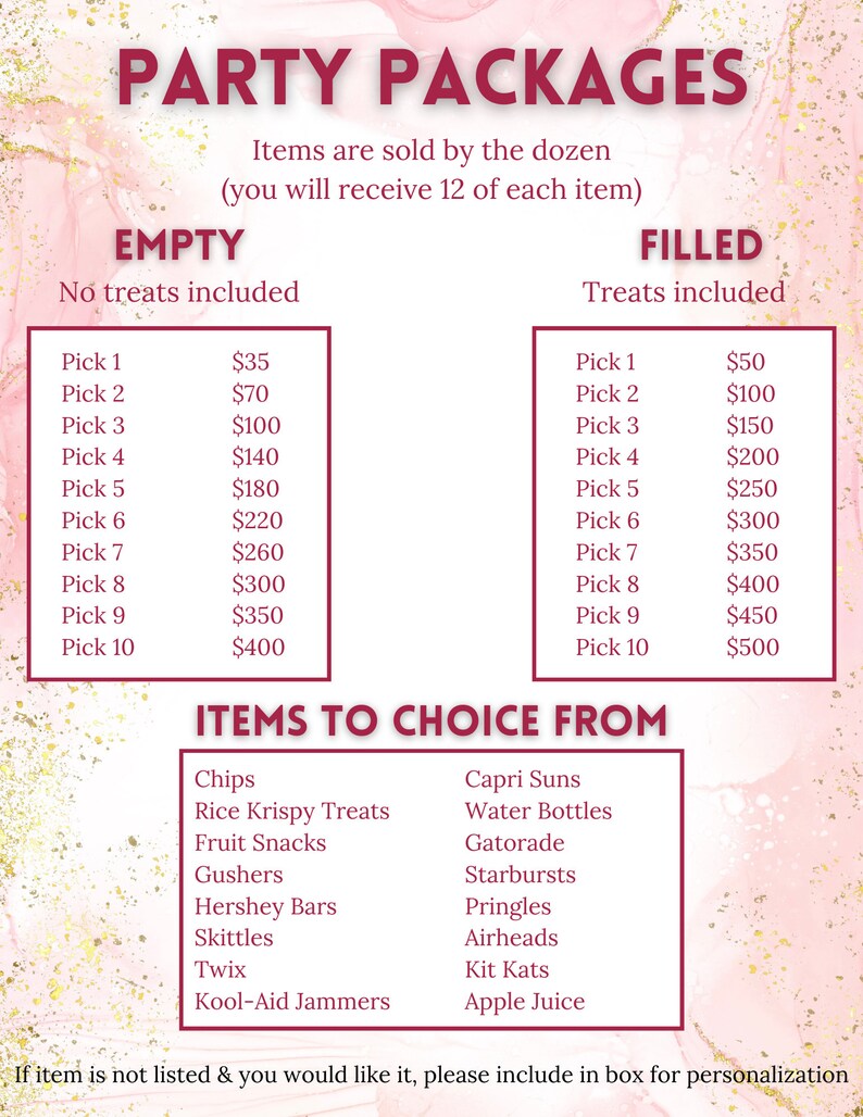 Party Pack Bundles - Etsy