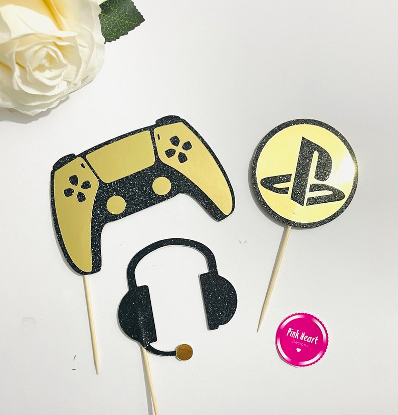 Gaming PS5 Themed Cake Topper Set Controller Headset Logo - Etsy UK