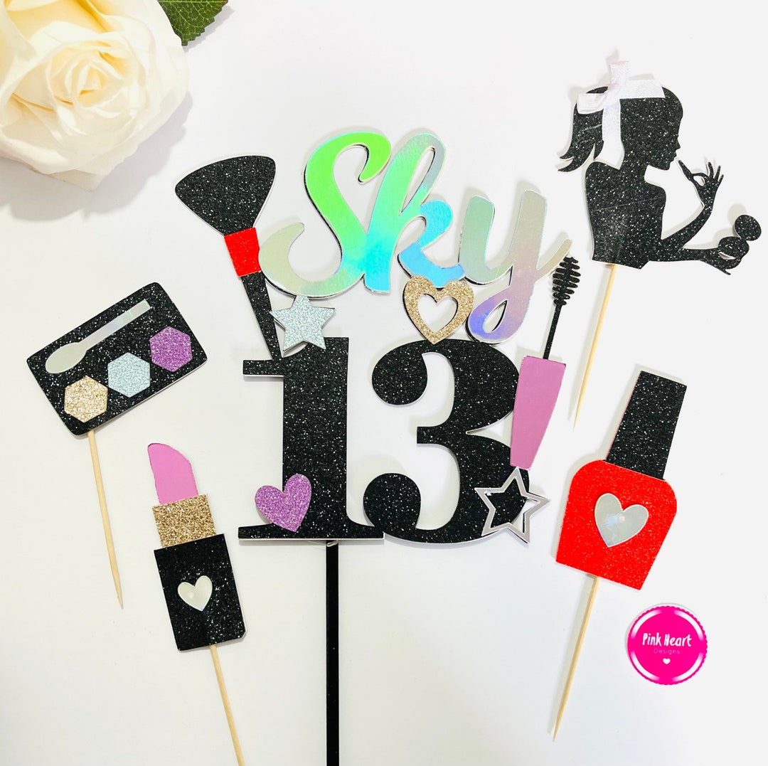 Bespoke Make up Themed Personalised Cake Topper Add Name and - Etsy
