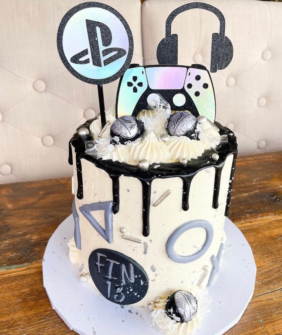 Gaming PS5 Themed Cake Topper Set Controller, Headset, Logo - All ...