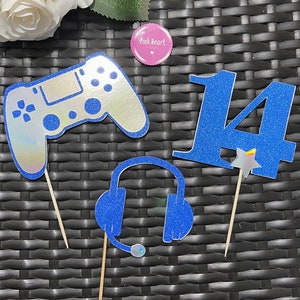 Gaming Themed Cake Topper Set Controller, Headset, Age - All Colour ...