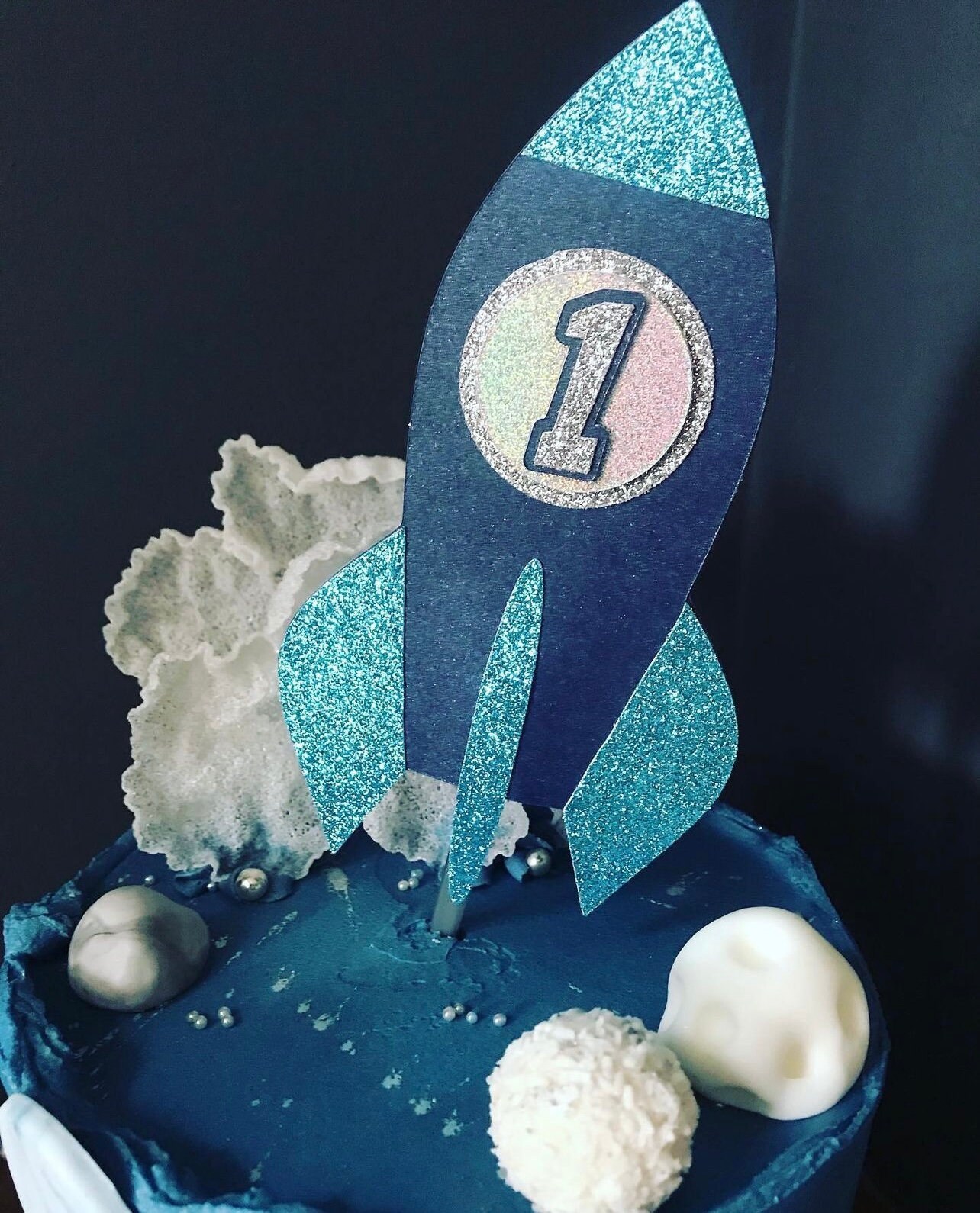 Space Rocket Themed Personalised Cake Topper Add Name Charm - Etsy UK