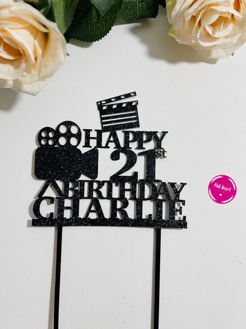 Film Movie Cinema Personalised Cake Topper Add Name and Age - Etsy