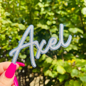 Space Rocket Themed Personalised Cake Topper, Add Name Charm and Age ...