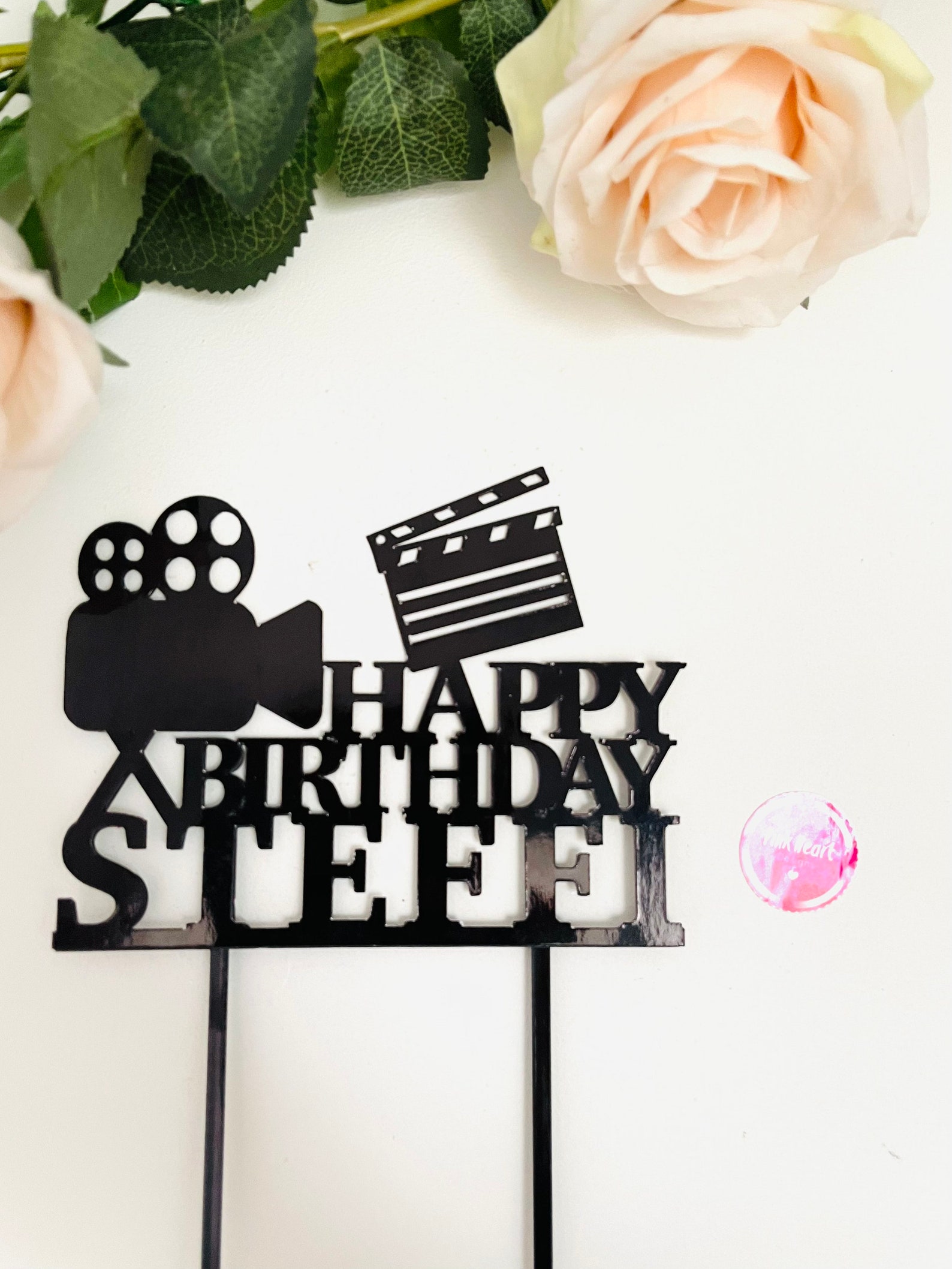 Film Movie Cinema Personalised Cake Topper Add Name and Age - Etsy