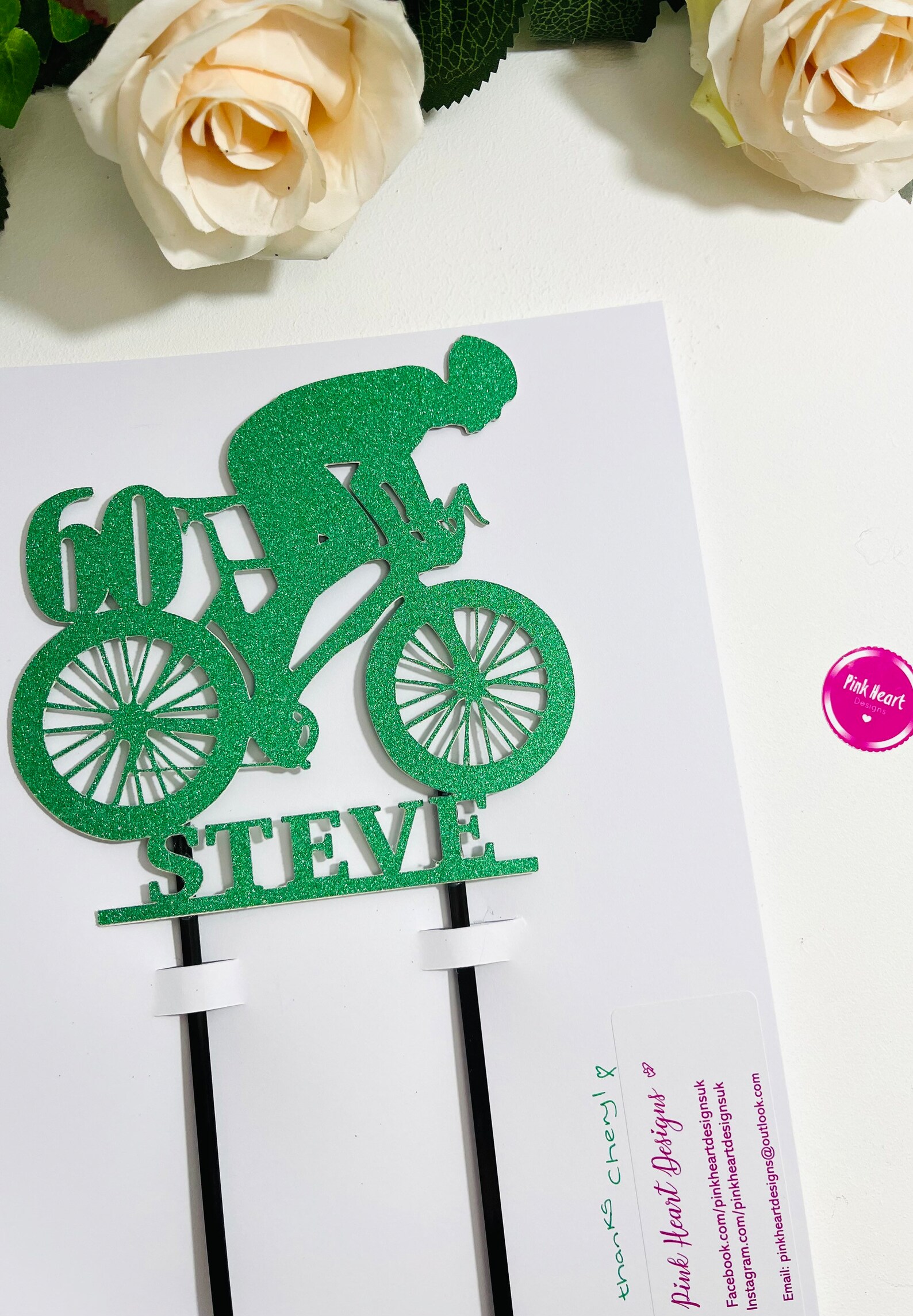 Bespoke Cyclist Bicycle Bike Personalised Cake Topper Add - Etsy