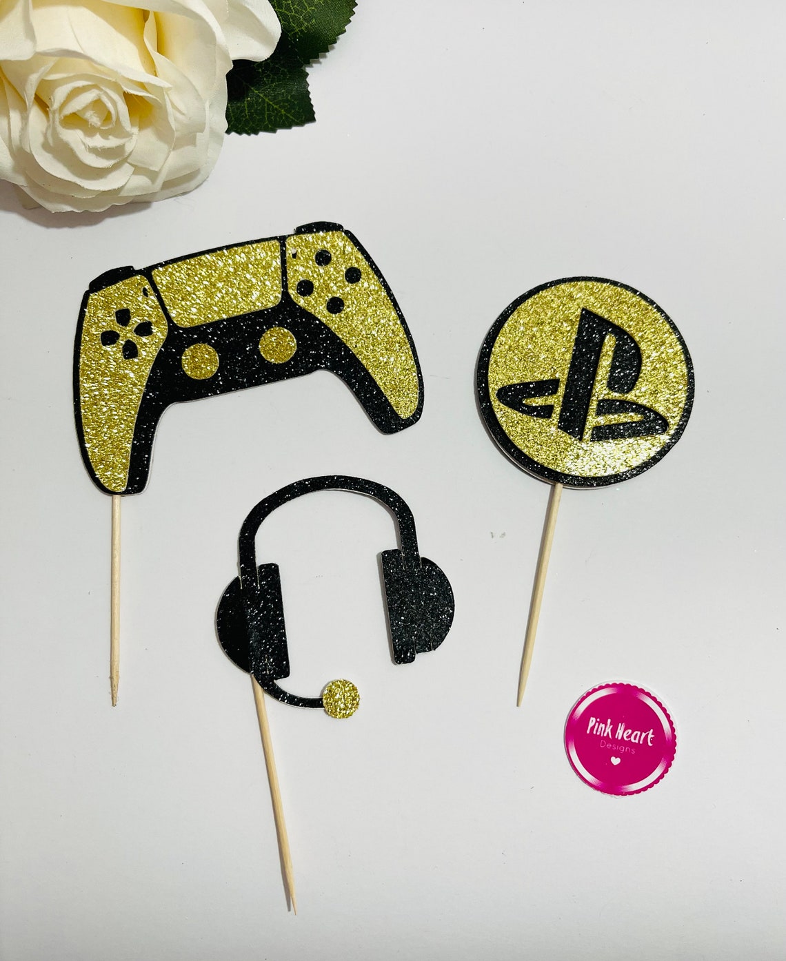 Gaming PS5 Themed Cake Topper Set Controller Headset Logo - Etsy