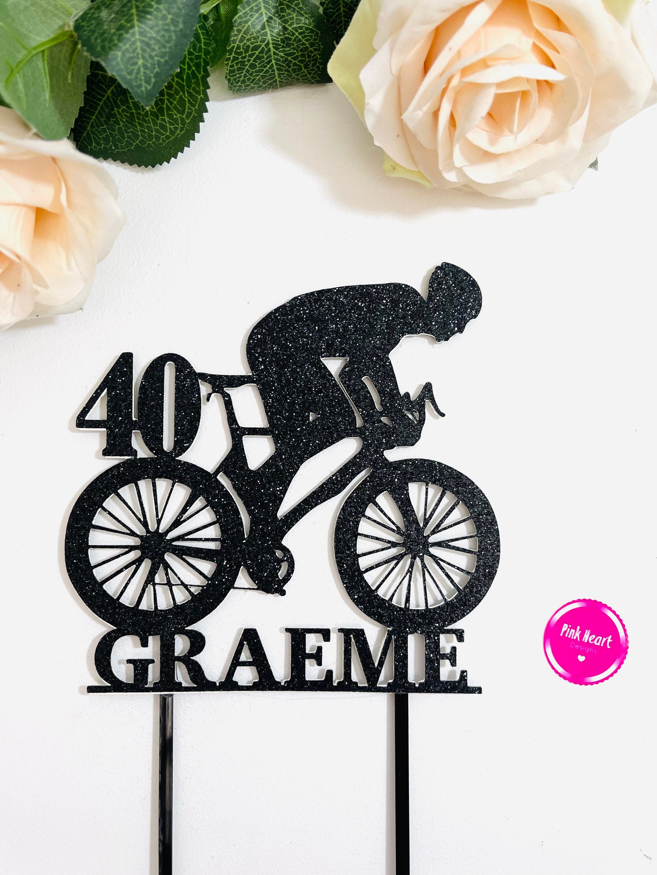 Bespoke Cyclist Bicycle Bike Personalised Cake Topper Add - Etsy