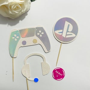 Gaming PS5 Themed Cake Topper Set Controller, Headset, Logo - All ...