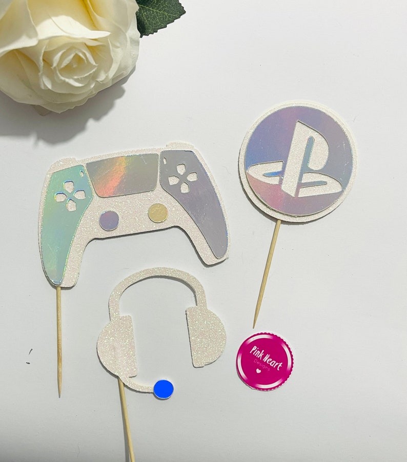 Gaming PS5 Themed Cake Topper Set Controller Headset Logo - Etsy