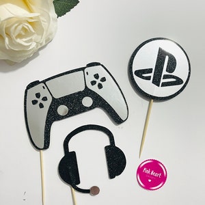 Gaming PS5 Themed Cake Topper Set Controller, Headset, Logo - All ...