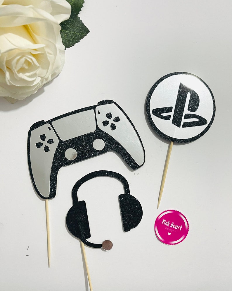 Gaming PS5 Themed Cake Topper Set Controller Headset Logo - Etsy UK