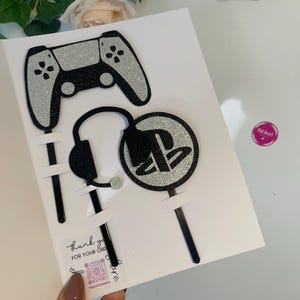 Gaming PS5 Themed Cake Topper Set Controller, Headset, Logo - All ...