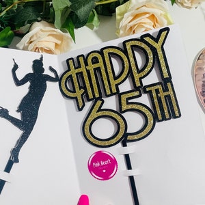 Bespoke Gatsby Style Themed Cake Topper, Custom Colours. Double Sided ...