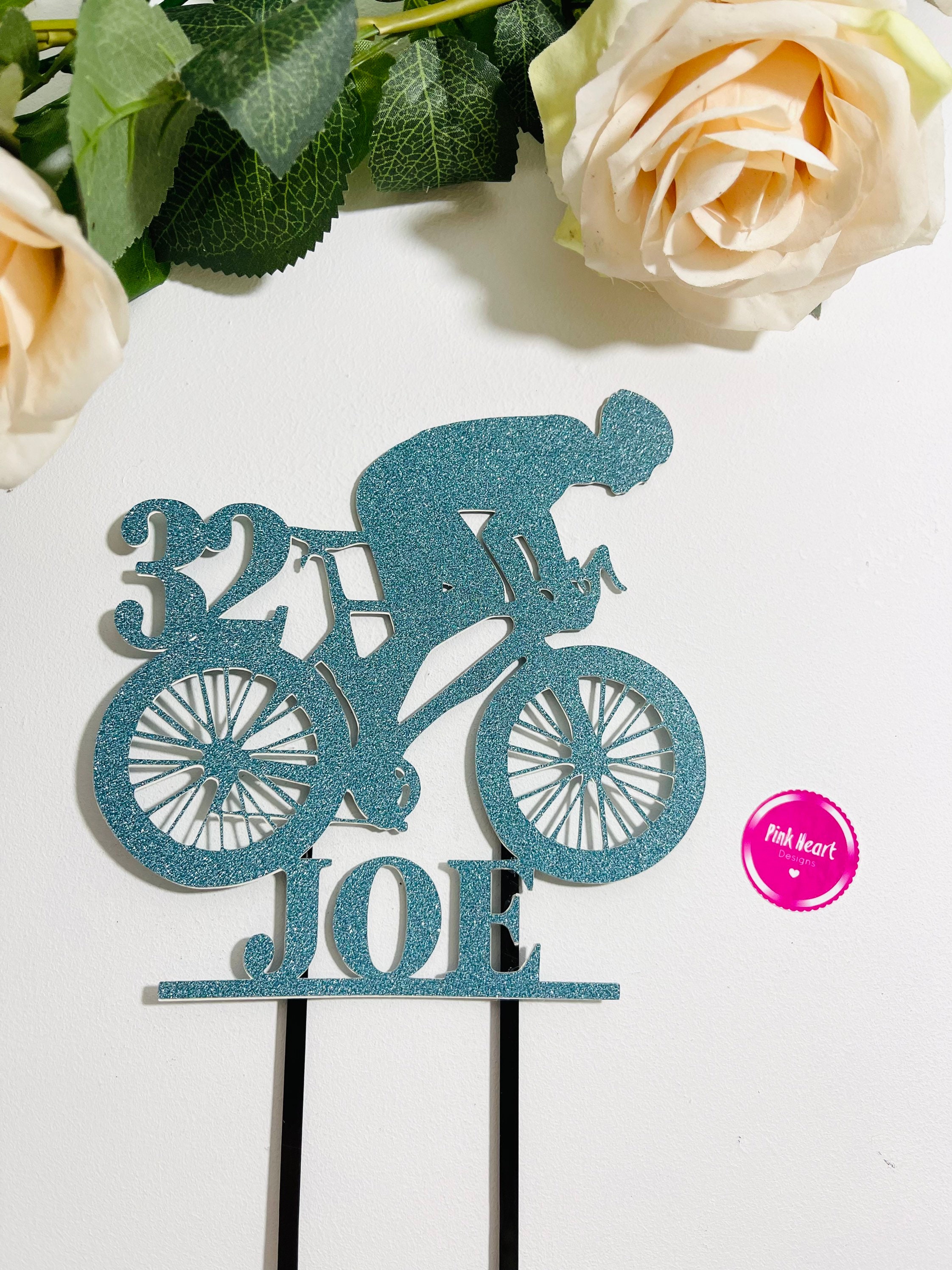 Bespoke Cyclist Bicycle Bike Personalised Cake Topper Add | Etsy