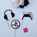 Gaming PS5 Themed Cake Topper Set Controller, Headset, Logo - All ...
