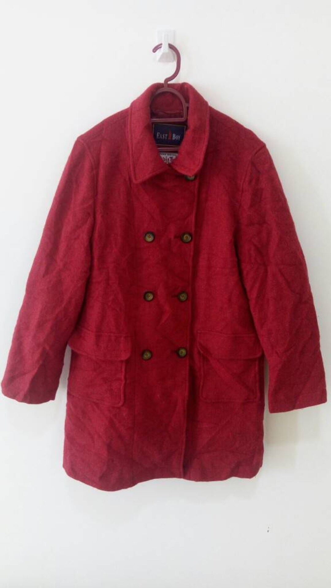 NICE Red HARRIS Tweed X East Boy 100% Wool Woman Long Coat Jacket - Etsy